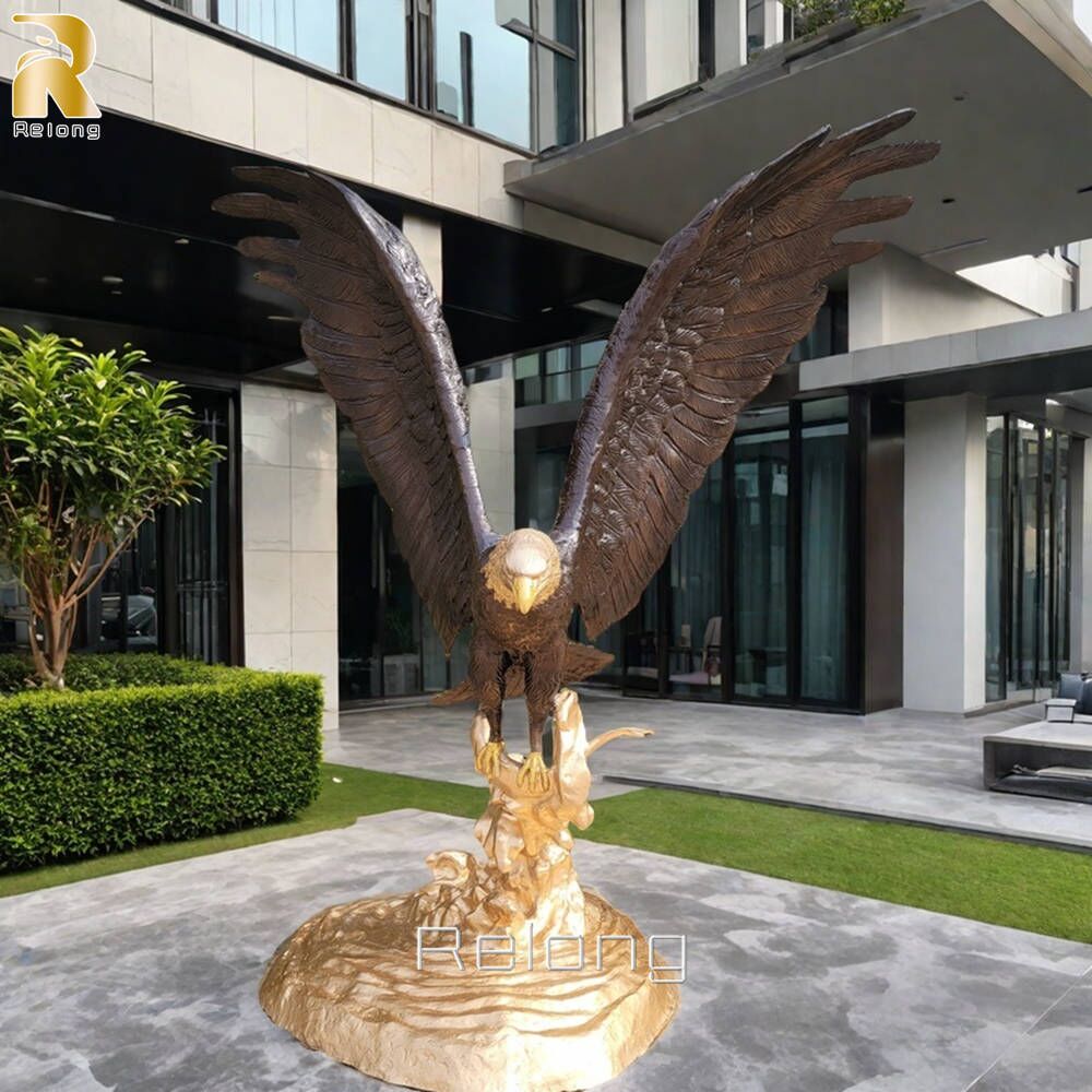 Outdoor Large Bronze Eagle Statue for Sale - Relong Art Sculpture