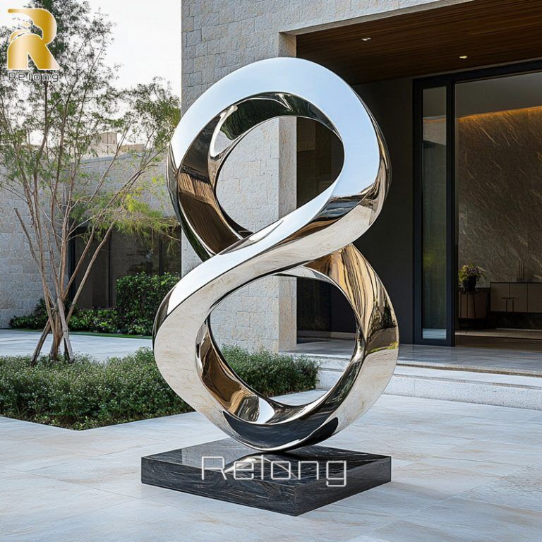 Modern Stainless Steel Infinity Sculpture - Relong Art Sculpture