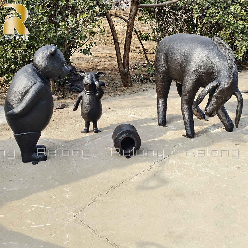 Winnie the Pooh Garden Statue Bronze Pooh Bear Set for Sale - Relong ...