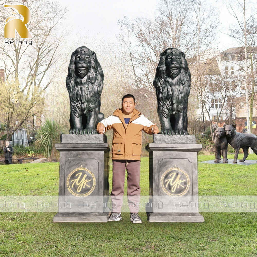 Bronze the Winged Lion Statue for Outside Decor - Relong Art Sculpture
