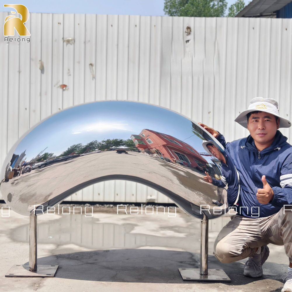 Stainless Steel Cloud Gate Sculpture Replica Relong Art Sculpture