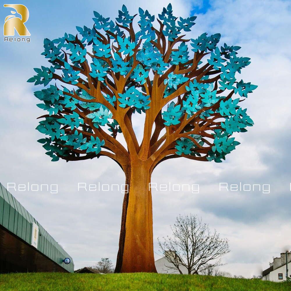 Large Corten Steel Tree Sculpture - Relong Art Sculpture