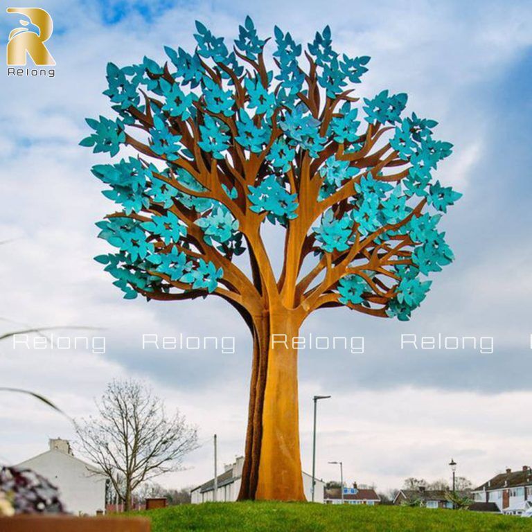 Large Corten Steel Tree Sculpture - Relong Art Sculpture