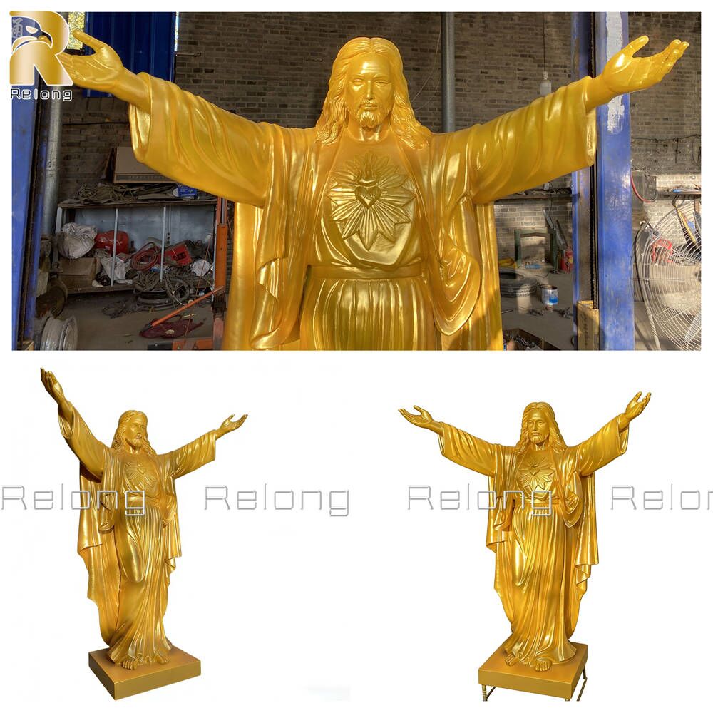Large Golden Jesus Statue - Relong Art Sculpture