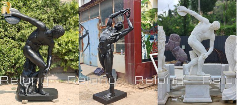 Greek Bronze Discus Thrower Statue Replica - Relong Art Sculpture